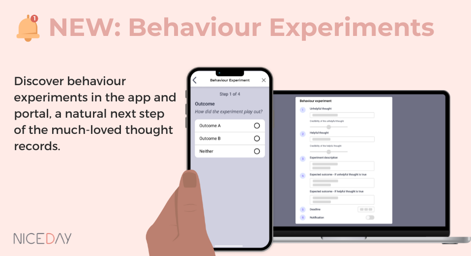New: behaviour experiments in NiceDay! - NiceDay Nederland